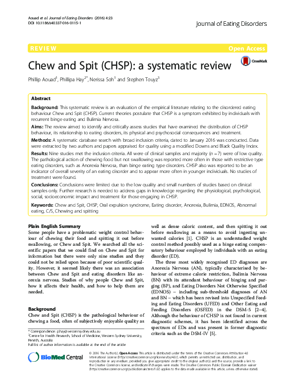 (PDF) Chew and Spit (CHSP): a systematic review