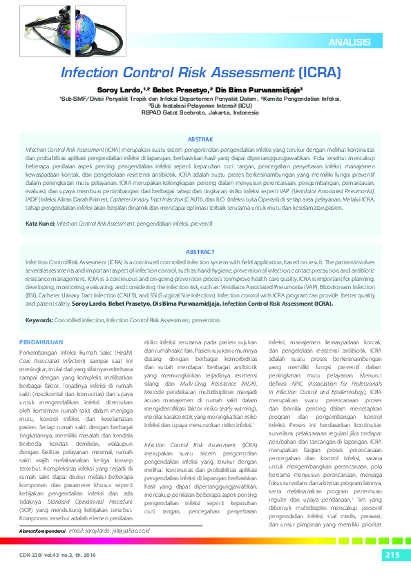 (PDF) Infection Control Risk Assessment (ICRA)