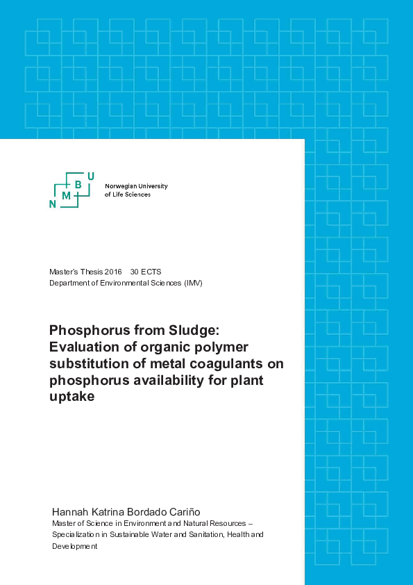 (PDF) Phosphorus from sludge : evaluation of organic polymer ...
