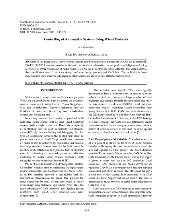 (PDF) Design and Development of Wired Building Automation Systems