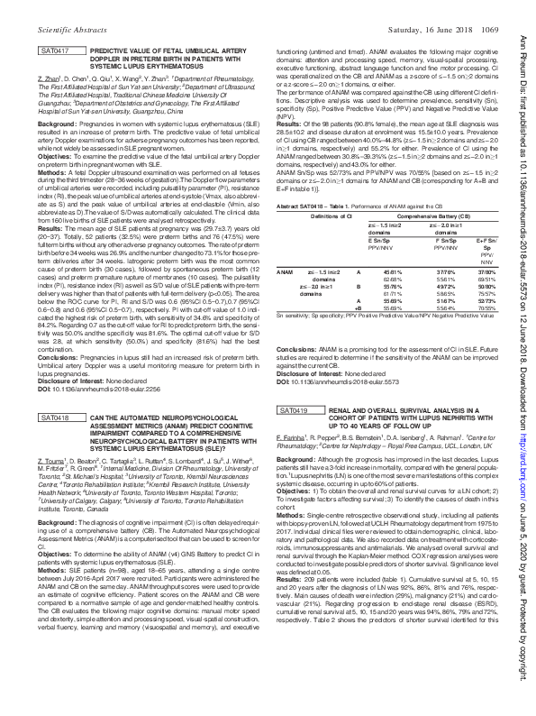 (PDF) SAT0418 Can the automated neuropsychological assessment metrics ...