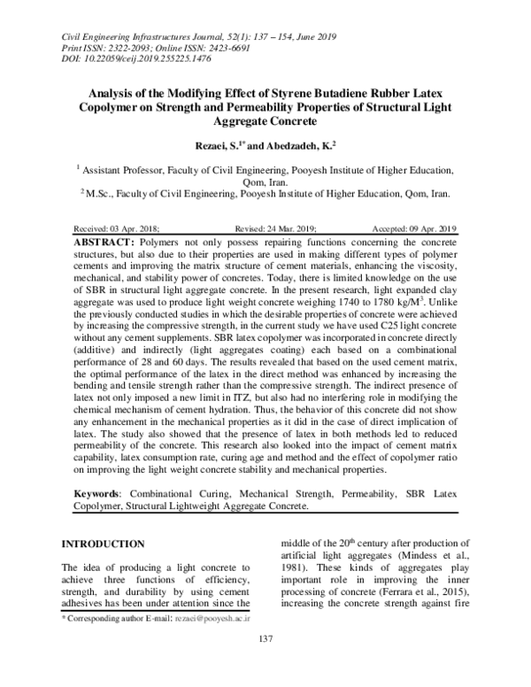 (PDF) Analysis of the Modifying Effect of Styrene Butadiene Rubber ...
