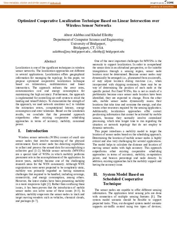 (PDF) Optimized Cooperative Localization Technique Based on Linear ...