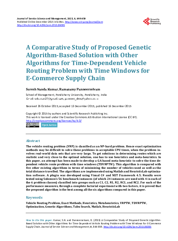 (PDF) A Comparative Study of Proposed Genetic Algorithm-Based Solution with Other Algorithms for ...