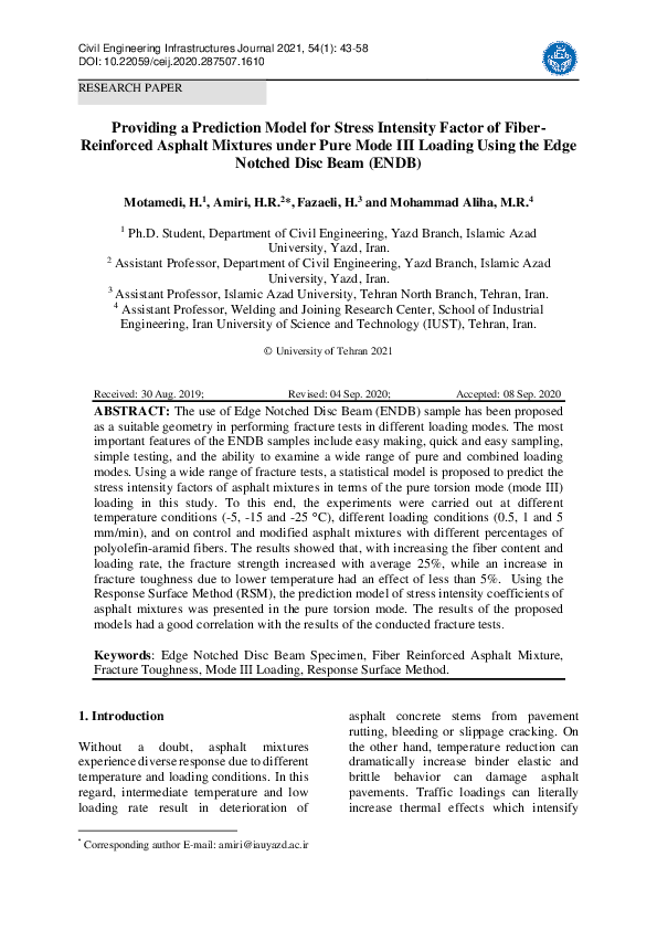 (PDF) Providing a Prediction Model for Stress Intensity Factor of Fiber ...