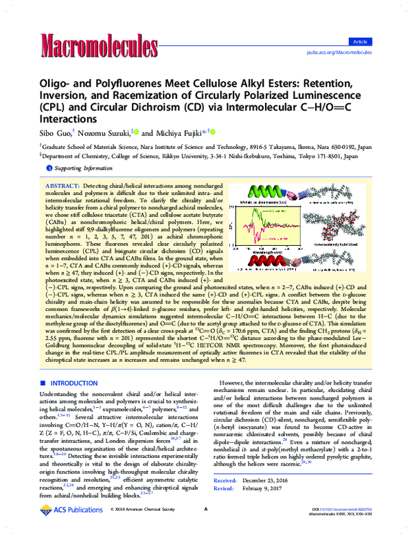 (PDF) Oligo- and Polyfluorenes Meet Cellulose Alkyl Esters: Retention ...