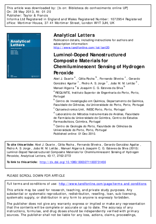 (PDF) Luminol-Doped Nanostructured Composite Materials for ...