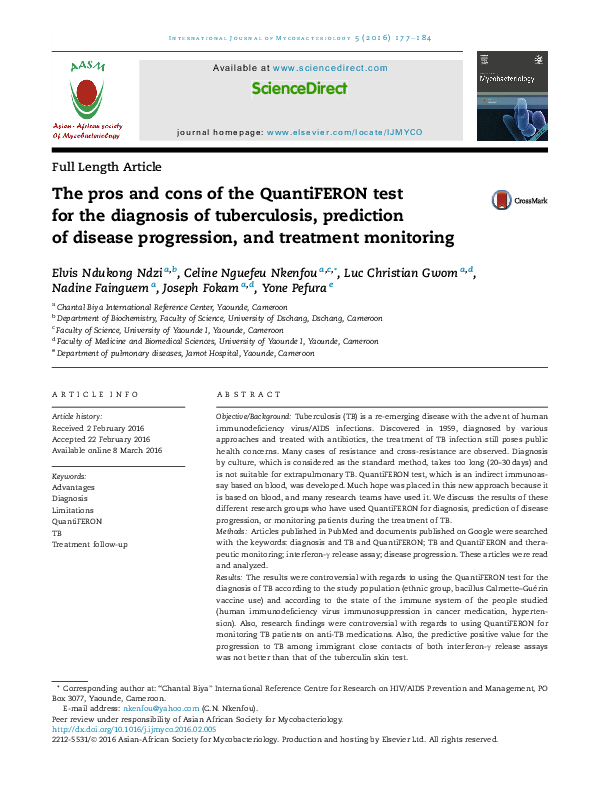 (PDF) The pros and cons of the QuantiFERON test for the diagnosis of ...