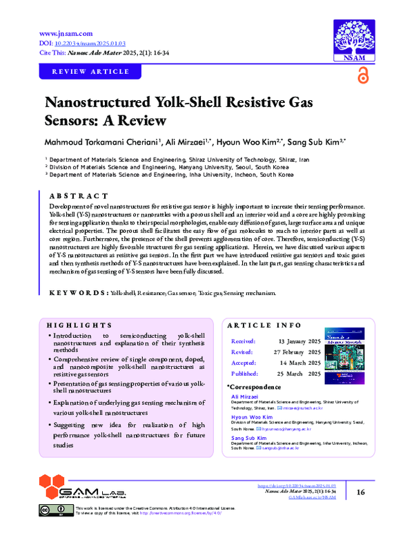 (PDF) Nanostructured Yolk-Shell Resistive Gas Sensors: A Review