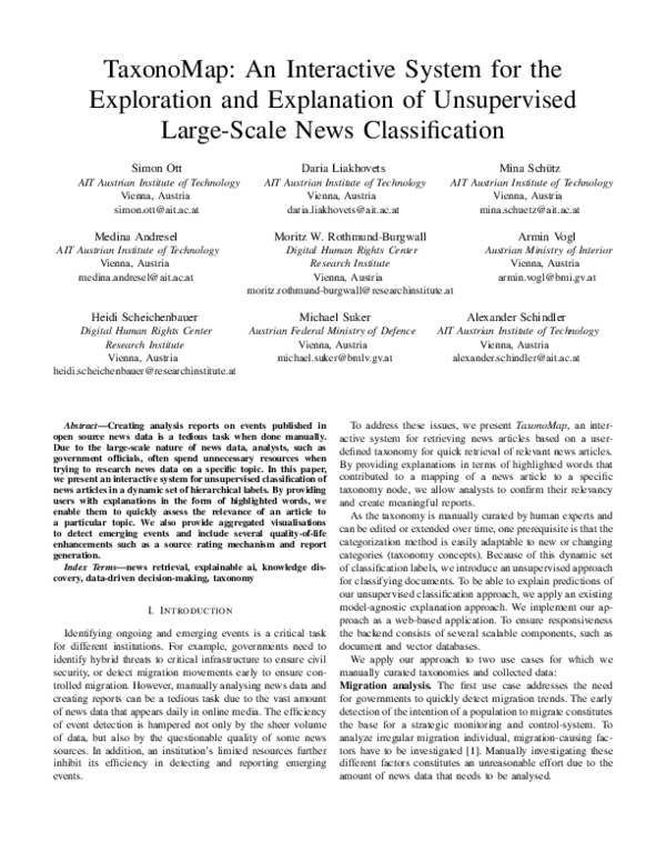 (PDF) TaxonoMap: An Interactive System for the Exploration and Explanation of Unsupervised Large ...