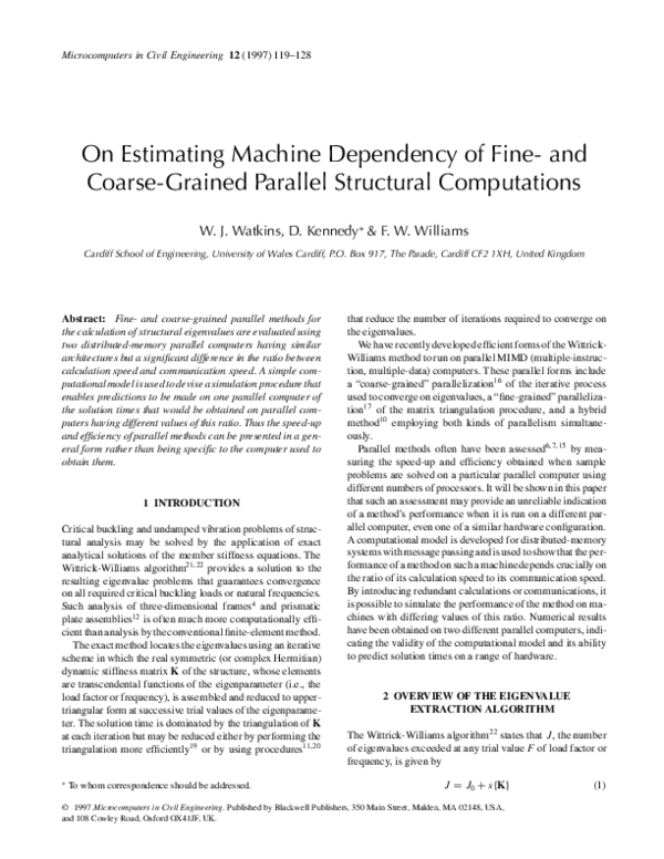 (PDF) On Estimating Machine Dependency of Fine- and Coarse-Grained Parallel Structural Computations