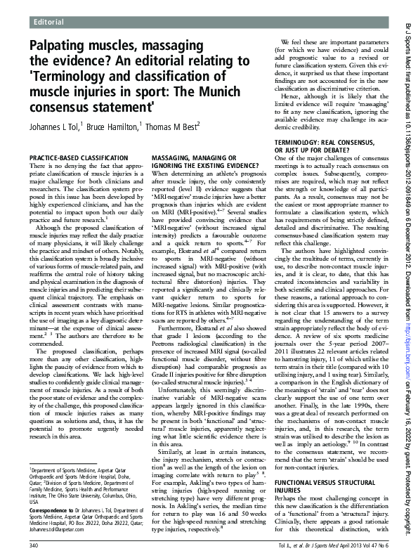 (PDF) Palpating muscles, massaging the evidence? An editorial relating ...