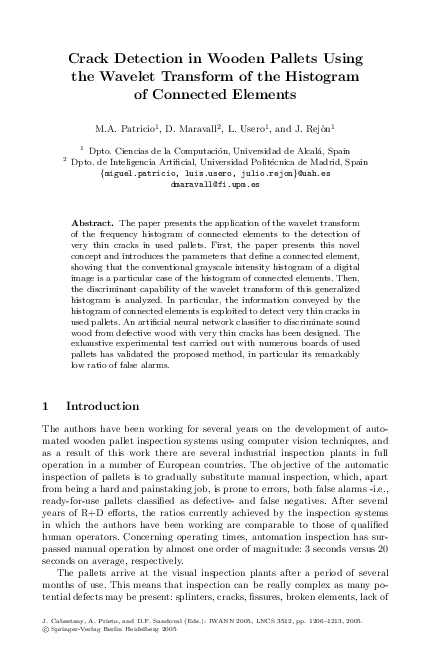 (PDF) Crack Detection in Wooden Pallets Using the Wavelet Transform of the Histogram of ...