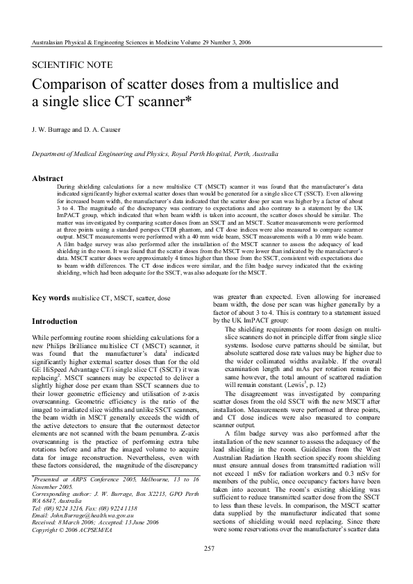 (PDF) Comparison of scatter doses from a multislice and a single slice ...
