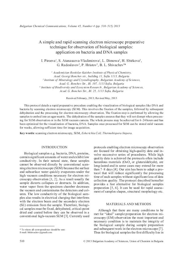 (PDF) A simple and rapid scanning electron microscope preparative ...