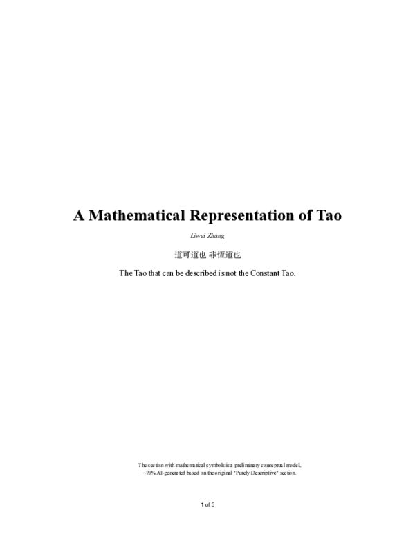 (PDF) A Mathematical Representation of Tao
