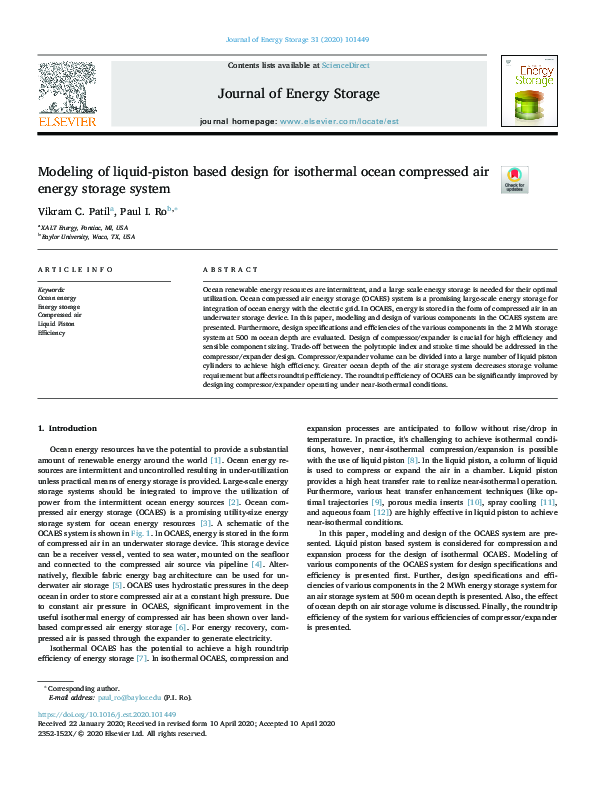 (PDF) Modeling of liquid-piston based design for isothermal ocean ...