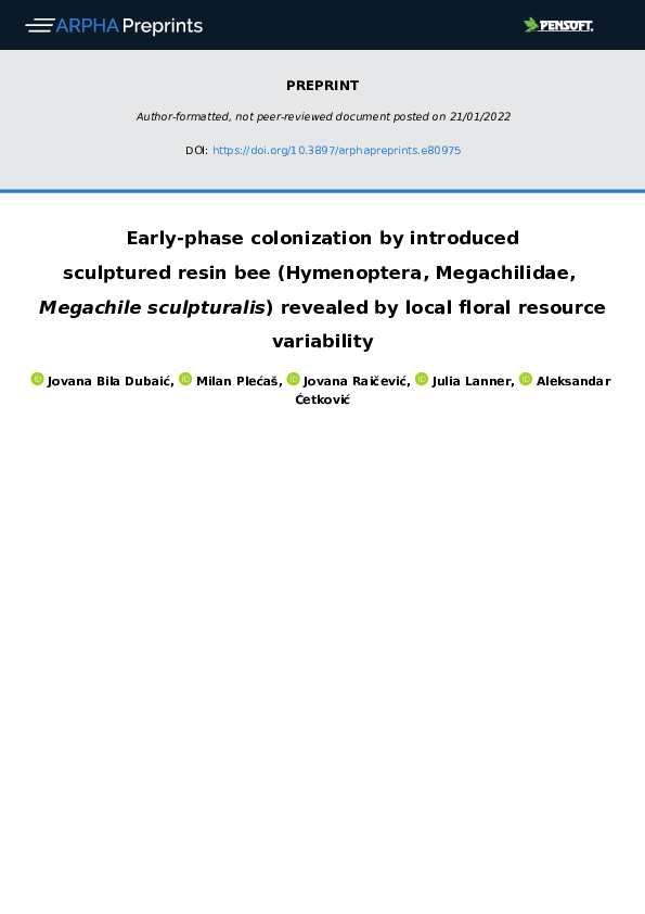 (PDF) Early-phase colonization by introduced sculptured resin bee ...