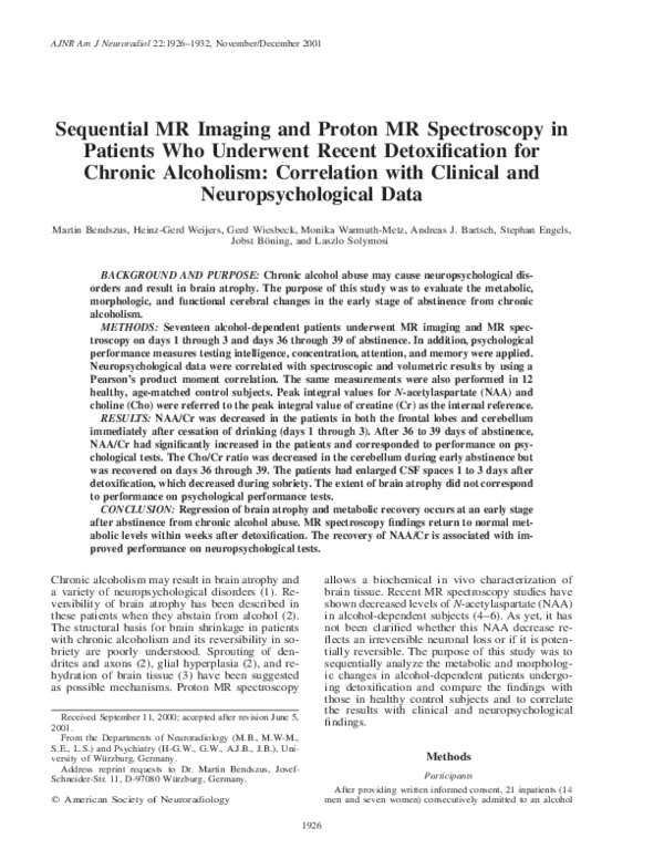 (PDF) Sequential MR imaging and proton MR spectroscopy in patients who underwent recent ...