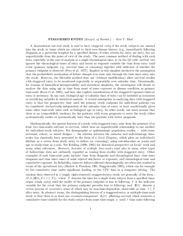 (PDF) Staggered Entry