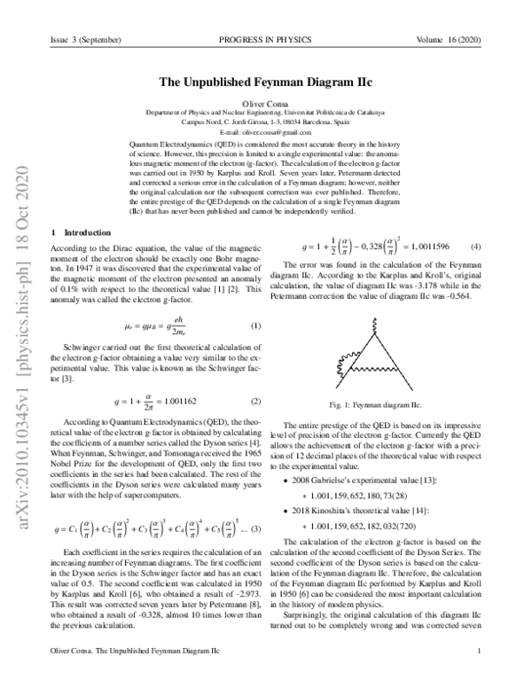 (PDF) The Unpublished Feynman Diagram IIc