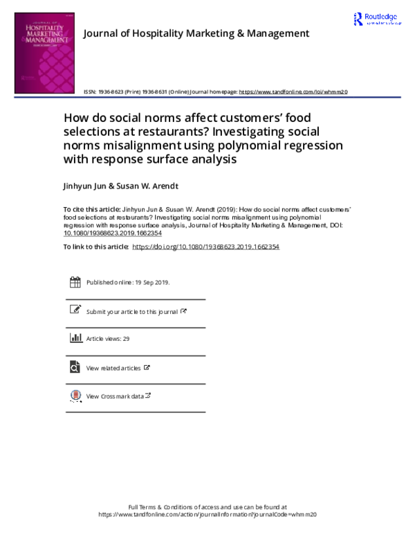 (PDF) How do social norms affect customers’ food selections at ...