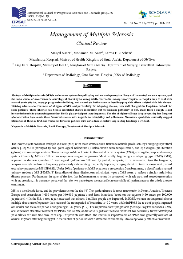 (PDF) Management of Multiple Sclerosis: Clinical Review