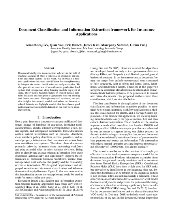 (PDF) Document Classification and Information Extraction framework for ...
