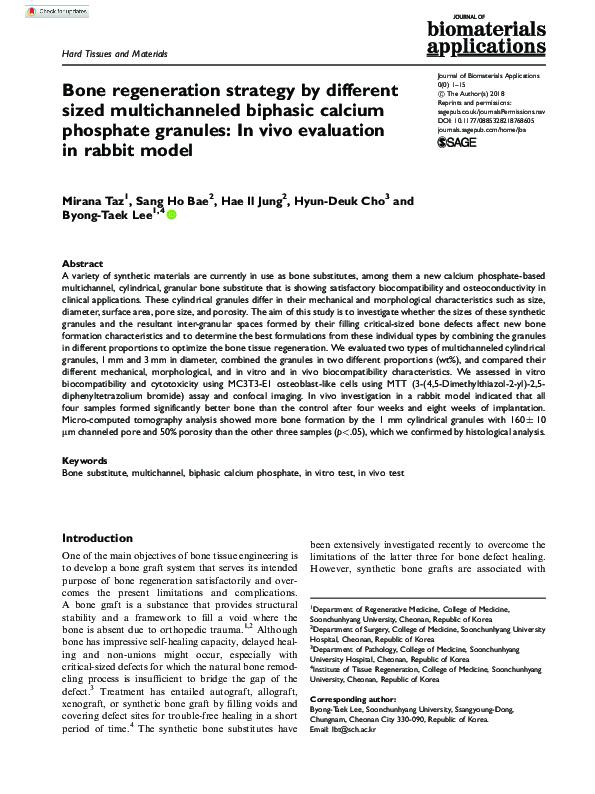 (PDF) Bone regeneration strategy by different sized multichanneled ...