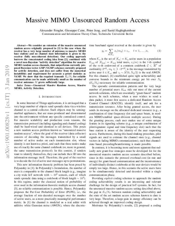 (PDF) Massive MIMO Unsourced Random Access