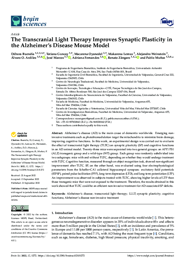 (PDF) The Transcranial Light Therapy Improves Synaptic Plasticity in ...
