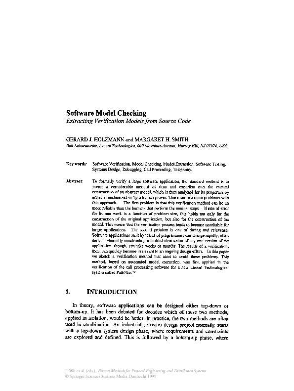 (PDF) Extracting Verification Models from Source Code