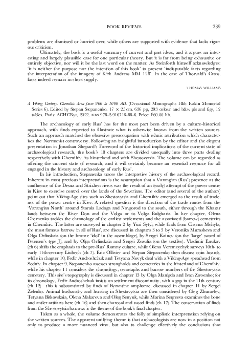 (PDF) Review of A Viking Century. Chernihiv Area from 900 to 1000 AD ...