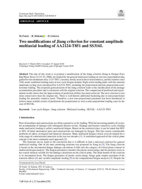 (PDF) Two modifications of Jiang criterion for constant amplitude multiaxial loading of AA2124 ...