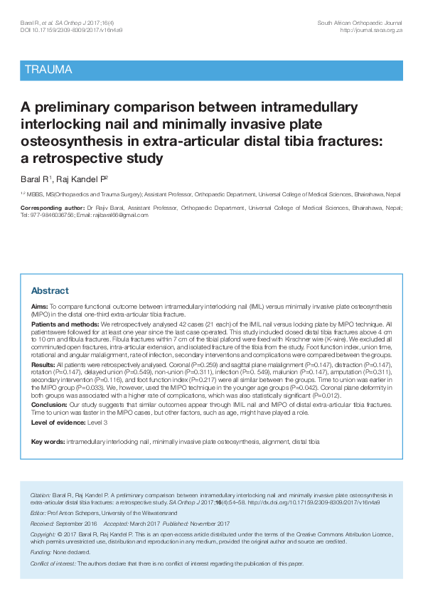 (PDF) A preliminary comparison between intramedullary interlocking nail and minimally invasive ...