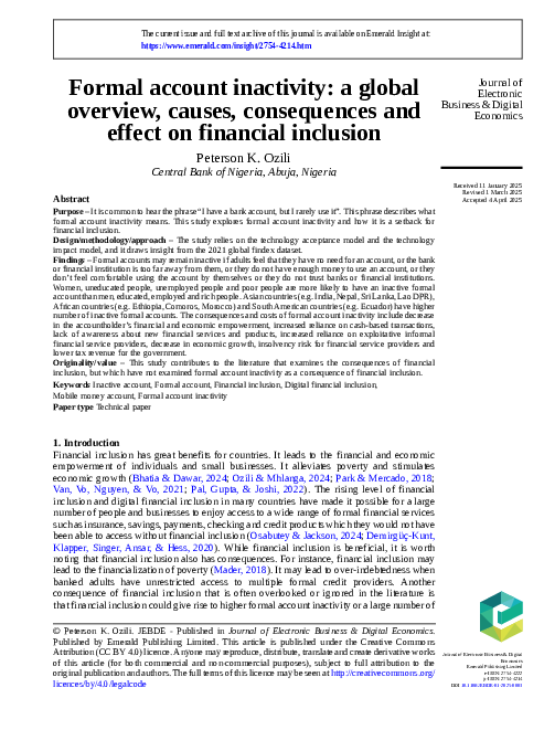 (PDF) Formal account inactivity: a global overview, causes ...