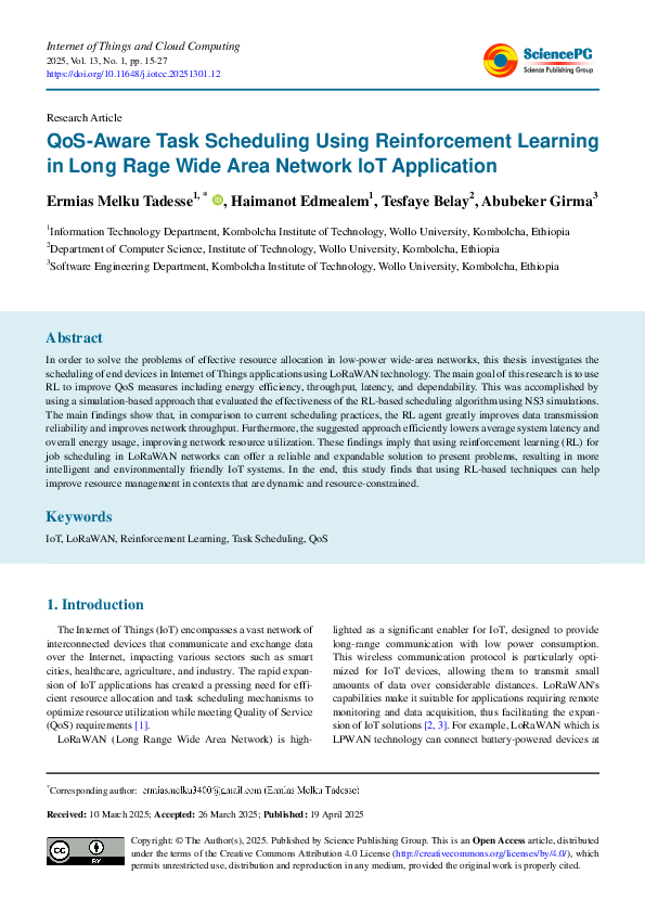 (PDF) QoS-Aware Task Scheduling Using Reinforcement Learning in Long Rage Wide Area Network IoT ...