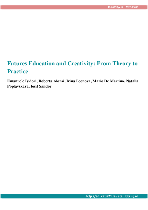 (PDF) Futures Education and Creativity: From Theory to Practice
