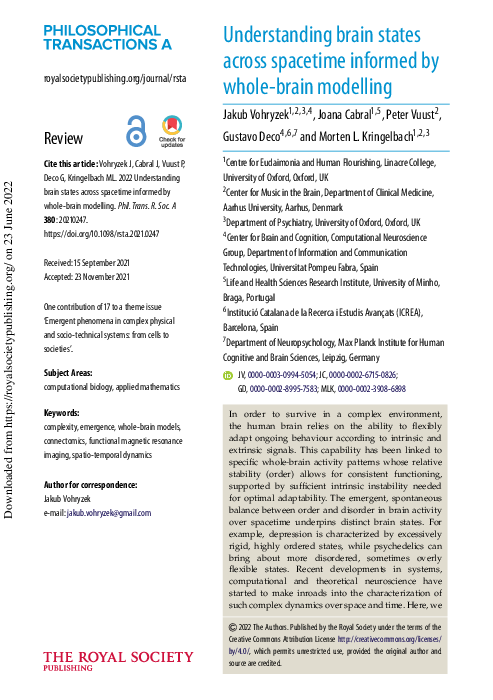 (PDF) Understanding brain states across spacetime informed by whole ...