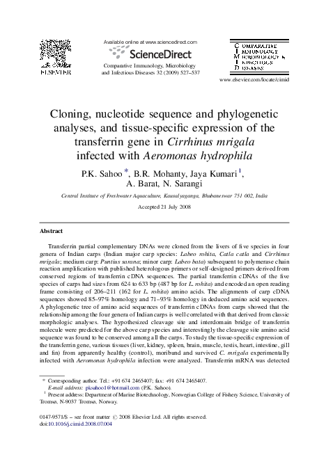 (PDF) Cloning, nucleotide sequence and phylogenetic analyses, and tissue-specific expression of ...