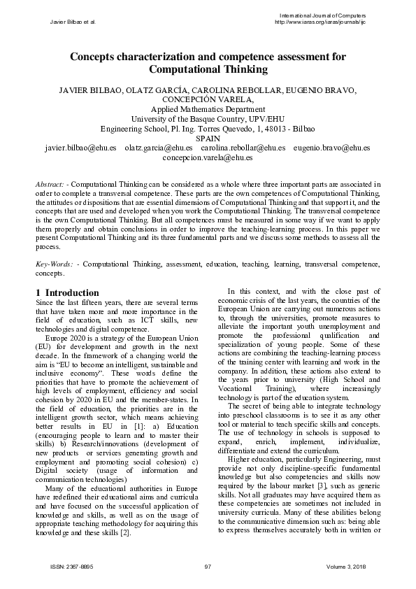 (PDF) Concepts characterization and competence assessment for ...