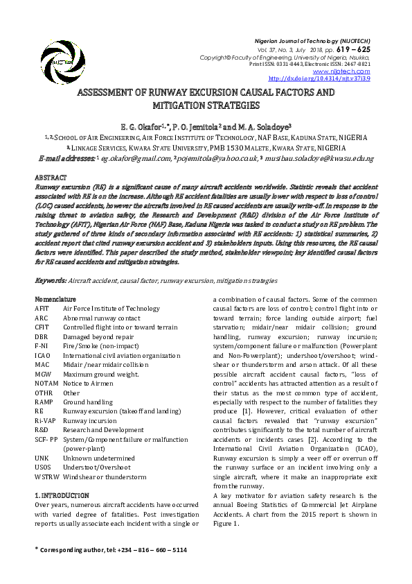 (PDF) Assessment of runway excursion causal factors and mitigation strategies