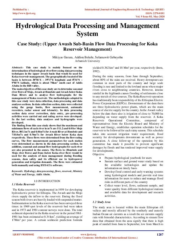 (PDF) Hydrological Data Processing and Management System