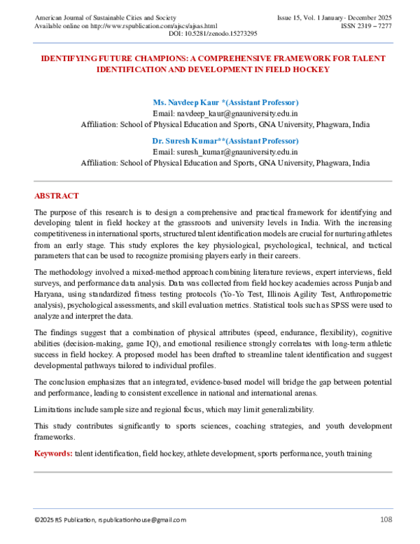 (PDF) IDENTIFYING FUTURE CHAMPIONS: A COMPREHENSIVE FRAMEWORK FOR ...
