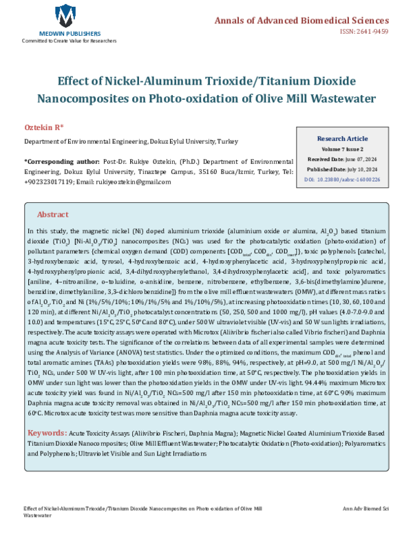 (PDF) Effect of Nickel-Aluminum Trioxide/Titanium Dioxide ...