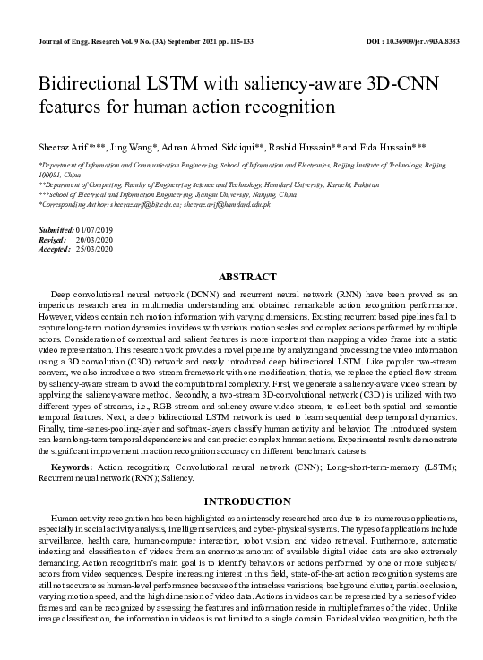 (PDF) Bidirectional LSTM with saliency-aware 3D-CNN features for human ...