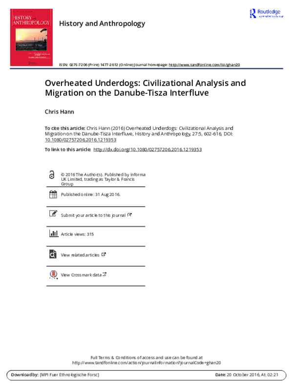 (PDF) Overheated Underdogs: Civilizational Analysis and Migration on ...