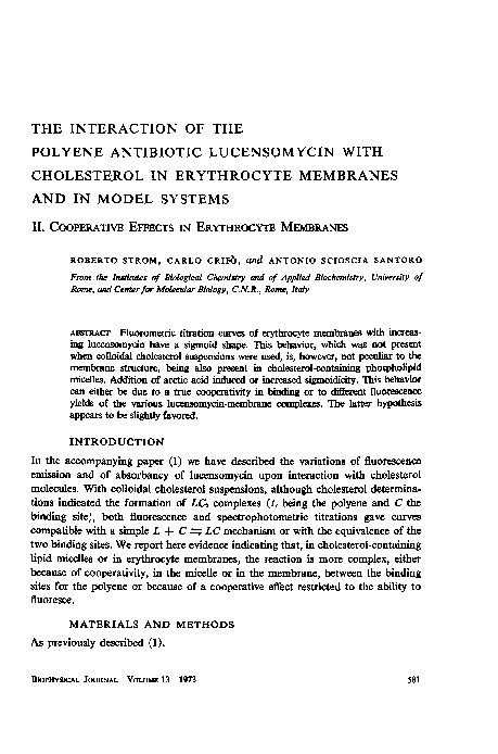 (PDF) The Interaction of the Polyene Antibiotic Lucensomycin with ...