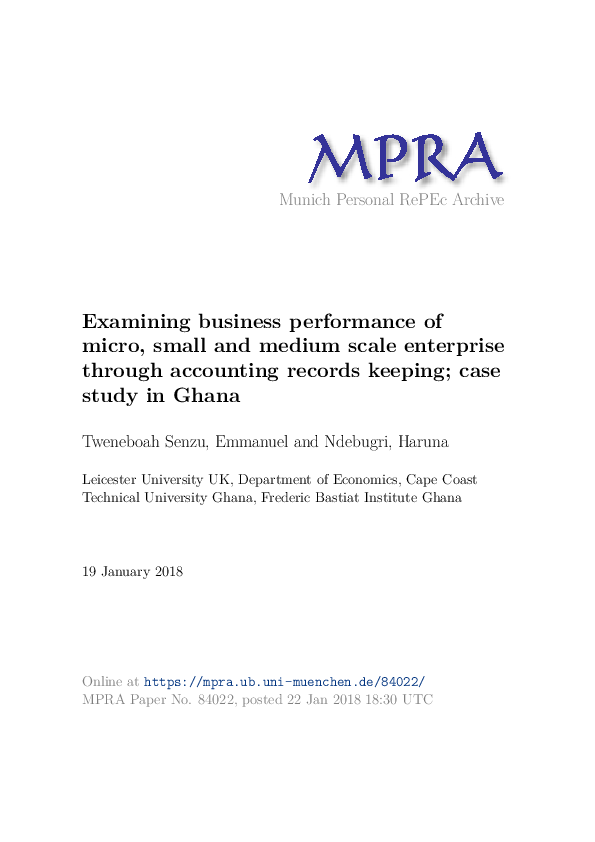(PDF) Examining business performance of micro, small and medium scale ...