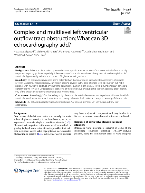 (PDF) Complex and multilevel left ventricular outflow tract obstruction ...